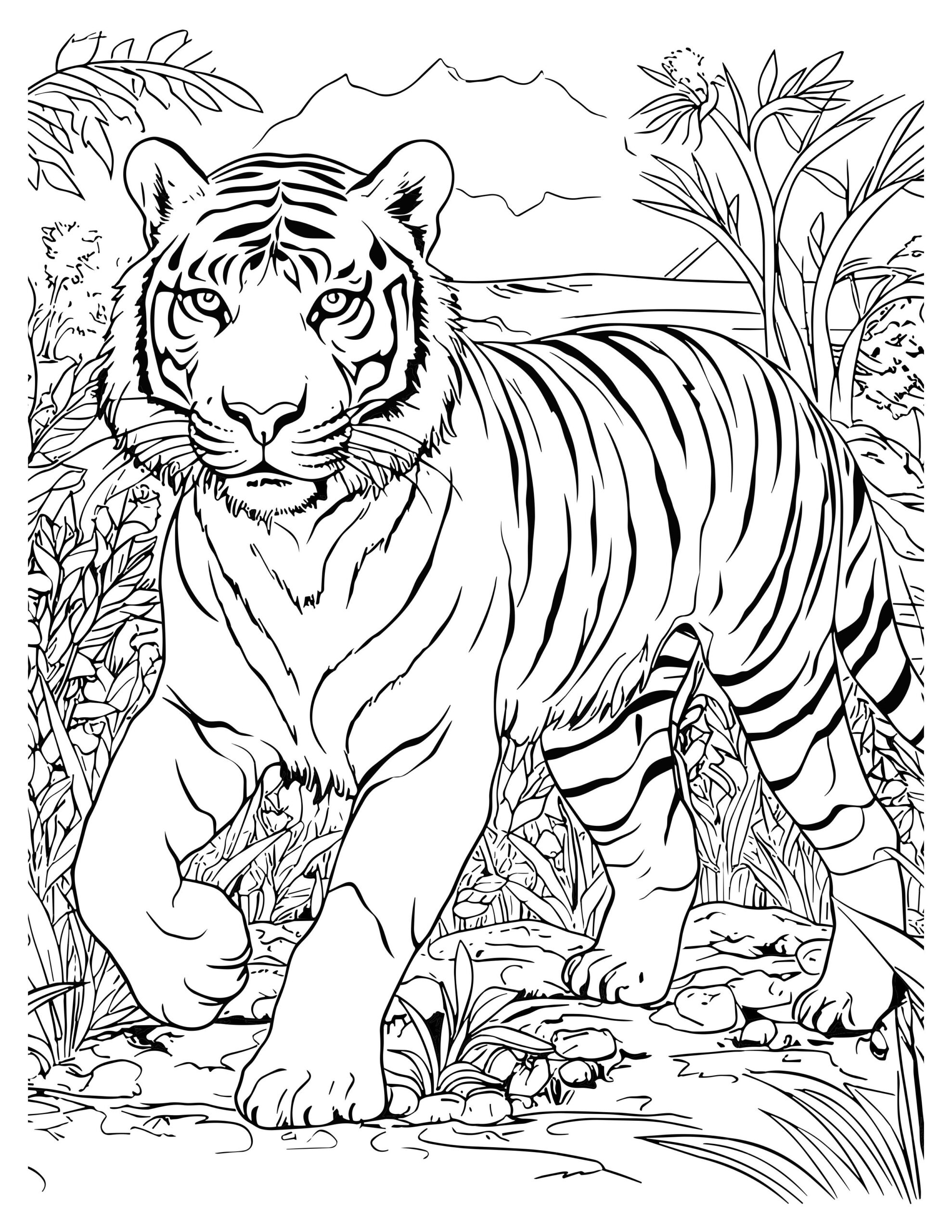Majestic Tiger Coloring Pages Free and Fun