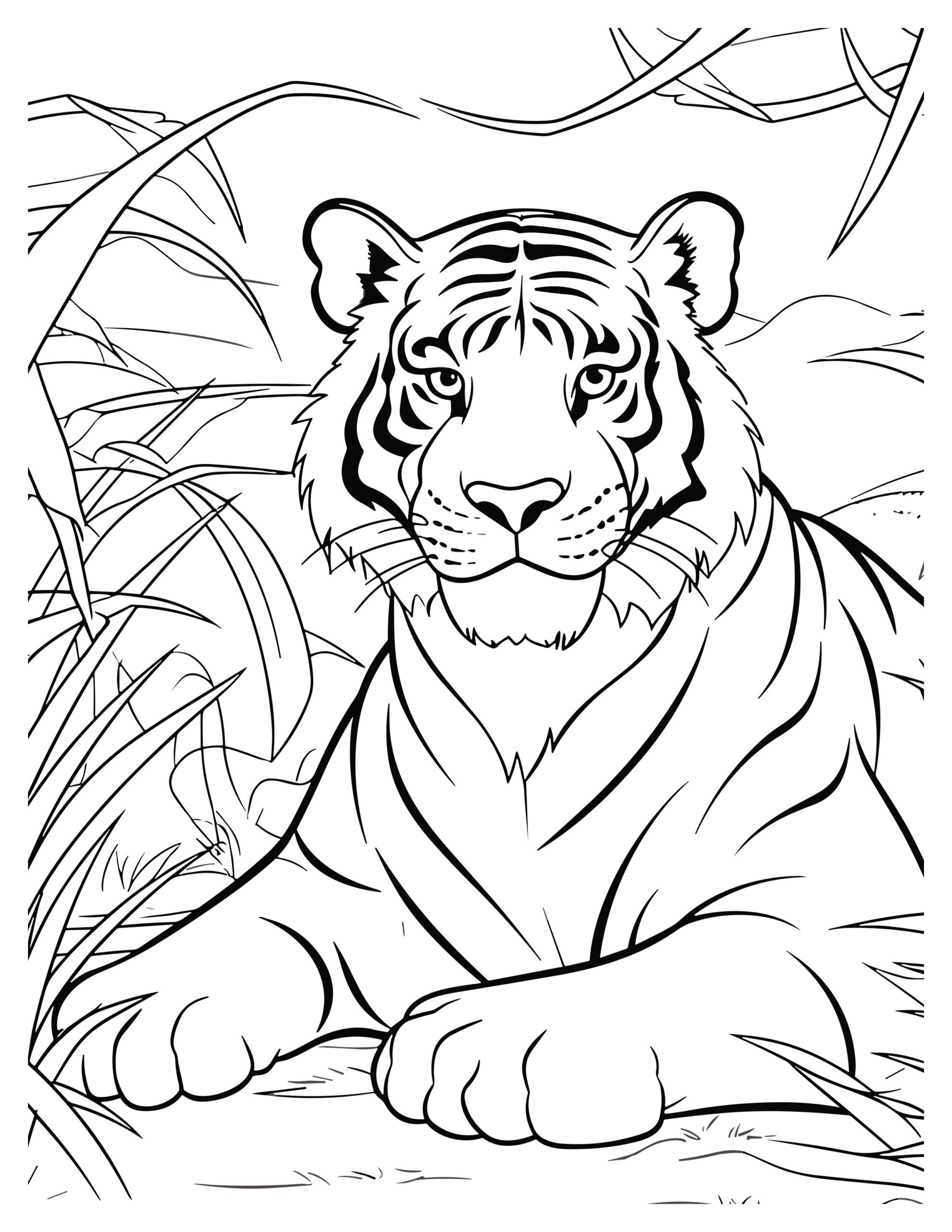 Majestic Tiger Coloring Pages Free and Fun