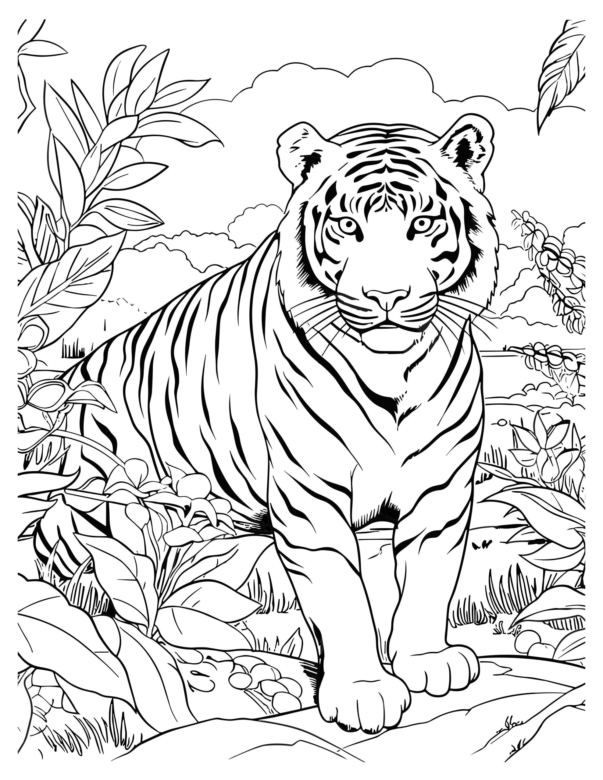 Majestic Tiger Coloring Pages Free and Fun