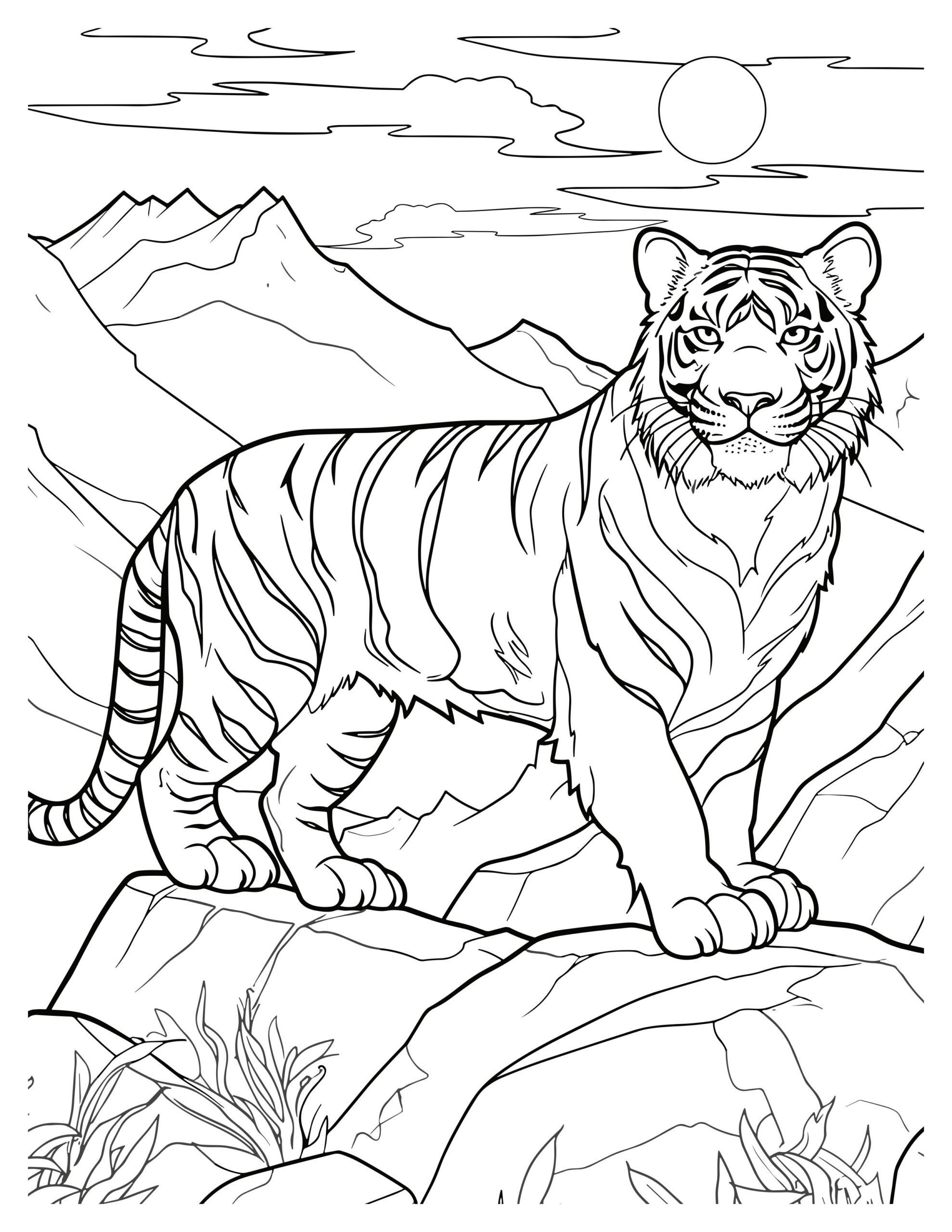 Majestic Tiger Coloring Pages Free and Fun