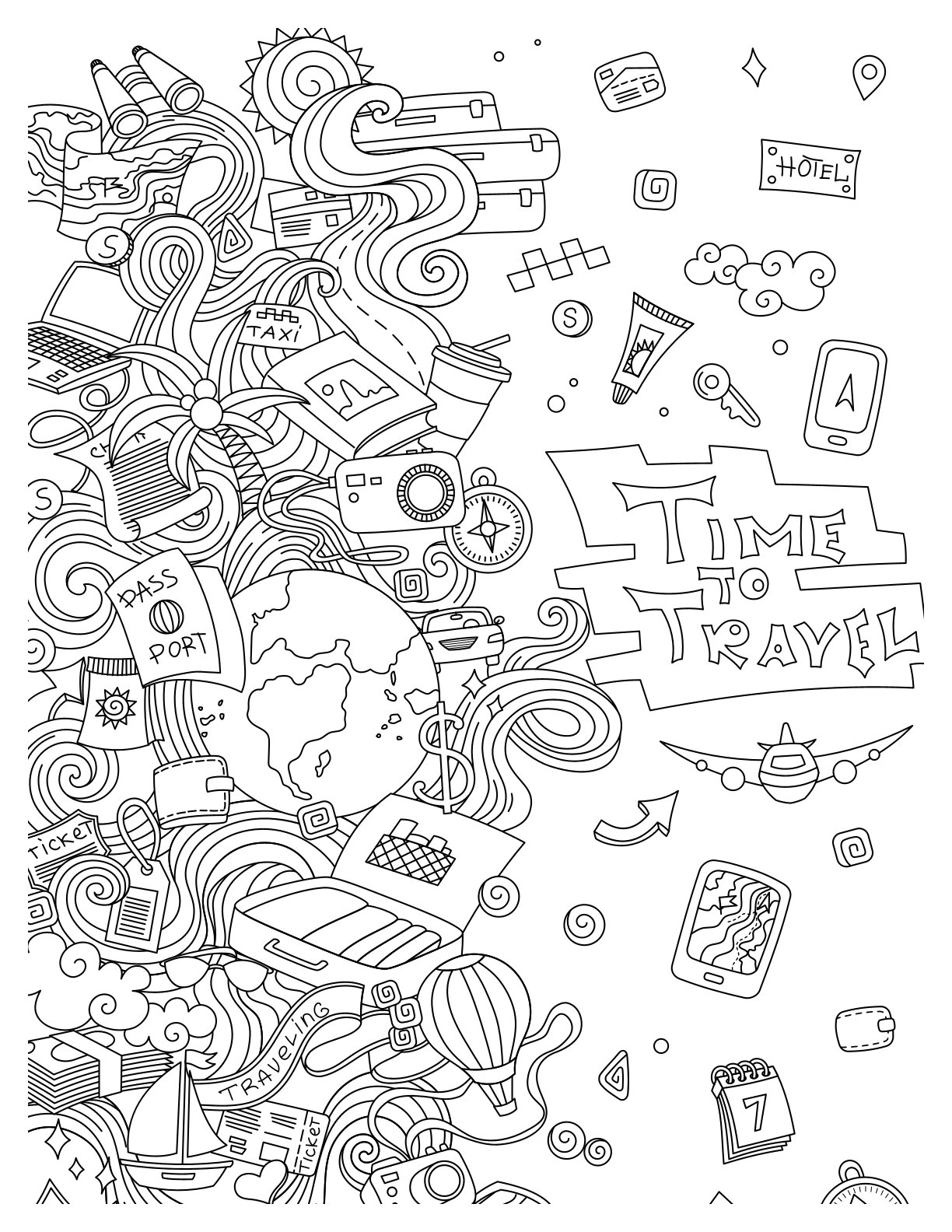 Travel Coloring Pages for Kids: Fun & Creative Adventures