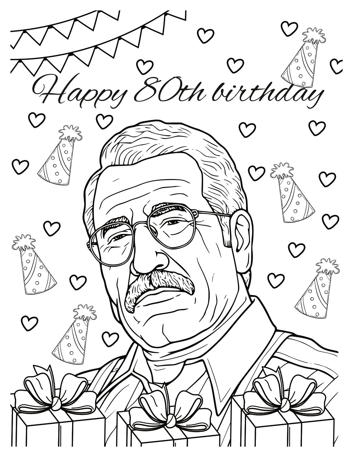 80th Birthday Coloring Pages for All Ages | Free Printables